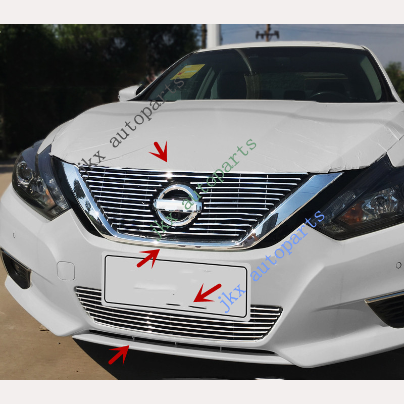 Chrome NEW Front Bumper Upper+Lower Grille Grill j Fit For Nissan ...