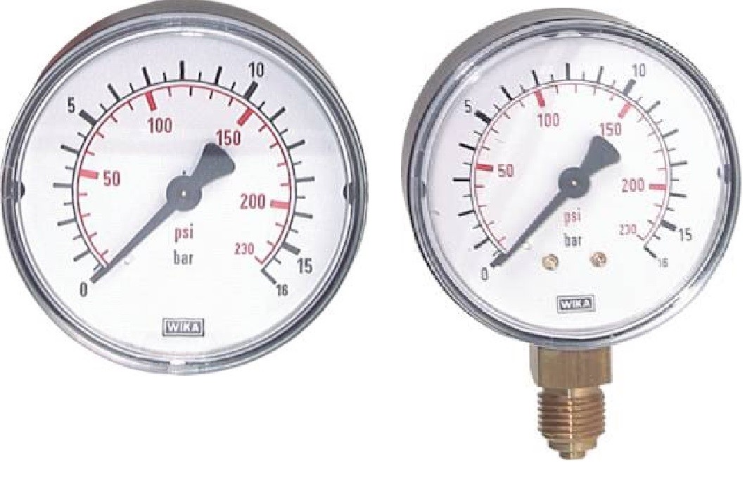 Druckluft Manometer Ø63mm waagerecht od senkrecht G1/4" Vakuumeter ...