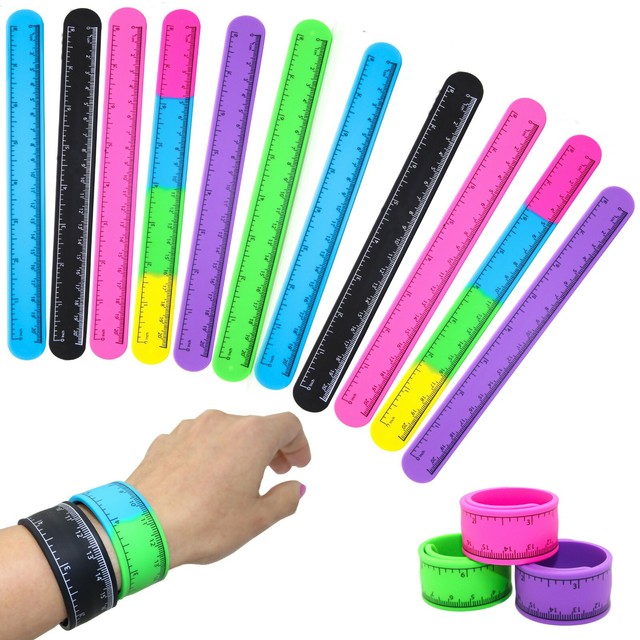 Slap Bracelets Toys for Kids Girls Boys 12 PCs - Silicone Wrist Ruler ...