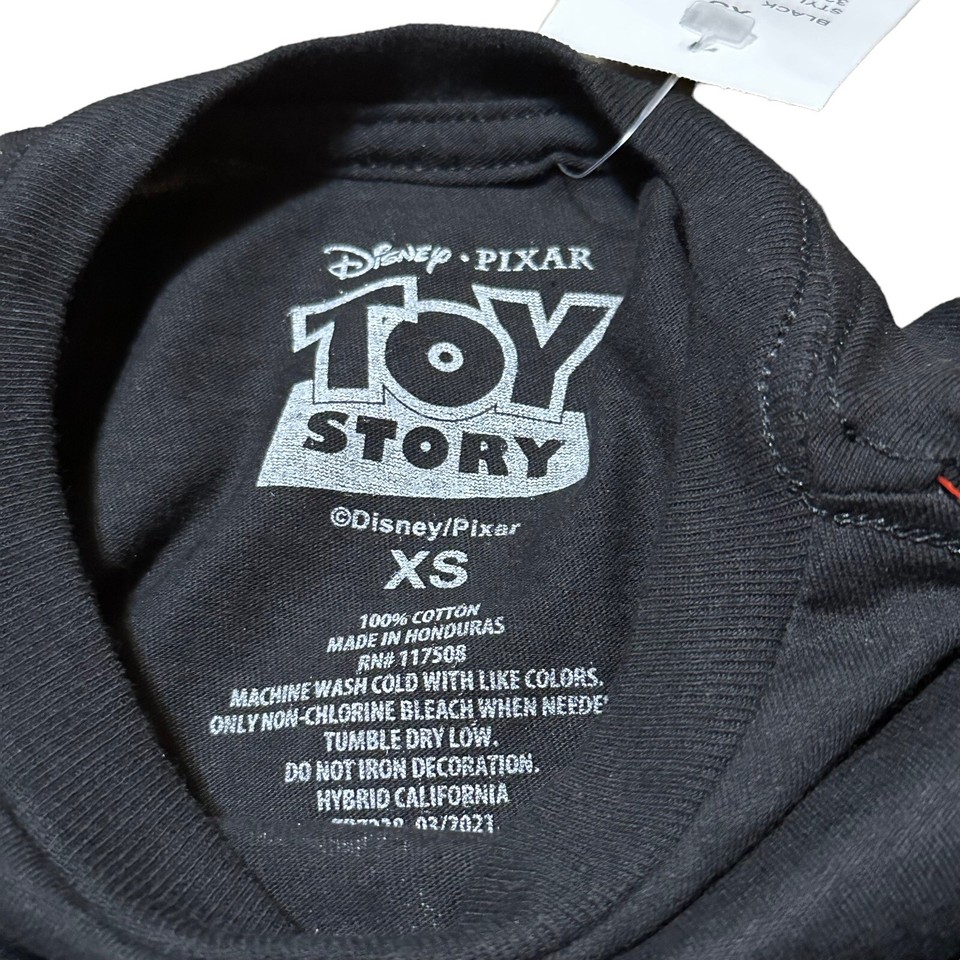 Disney Pixar Toy Story Kids XS Black T-shirt Pixel | eBay