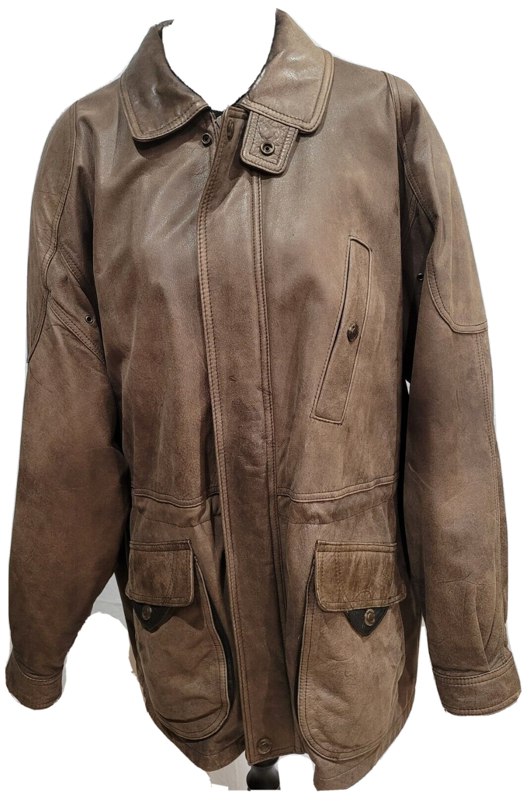 Vintage Reed Sportswear Mens Leather Jacket Brown w/C… - Gem