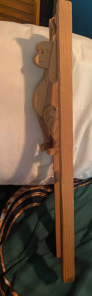 Vintage-Unbranded-Flipping Wooden Acrobat Monkey Hand Toy-Folk Art | eBay