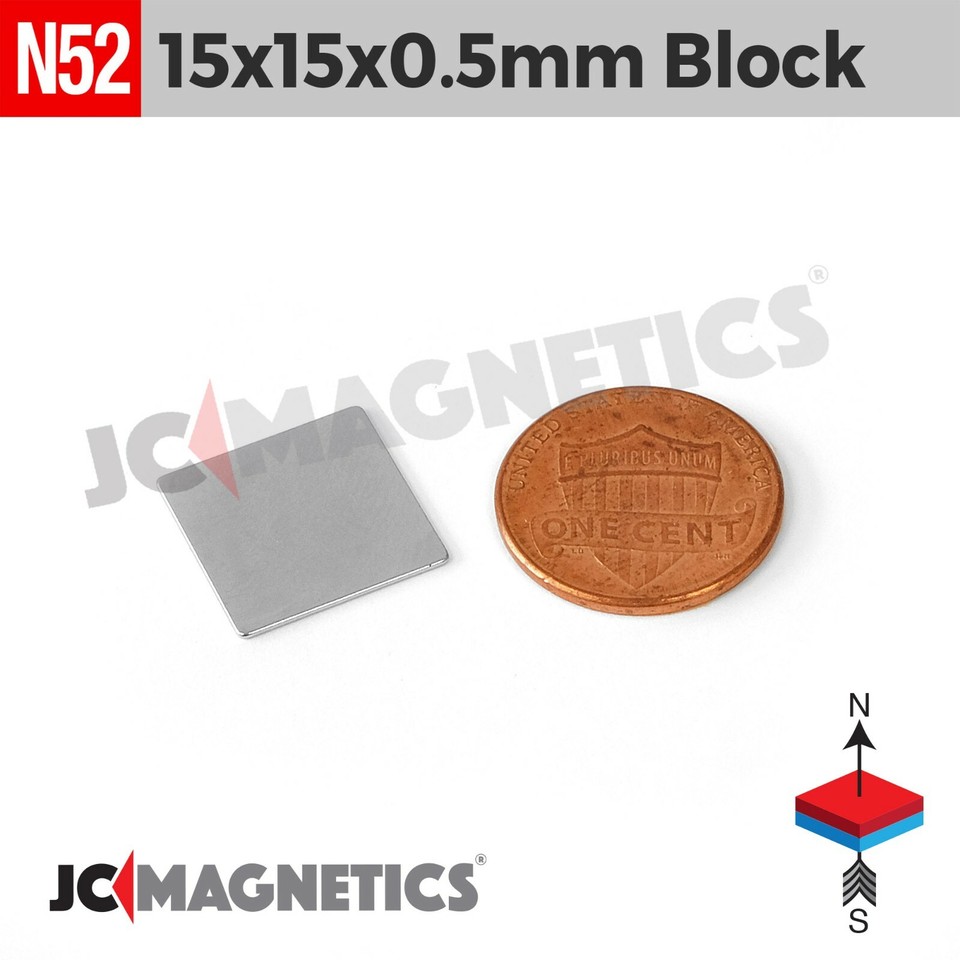 N52 Super Strong Rare Earth Neodymium Magnet Blocks Squares Thin Small ...