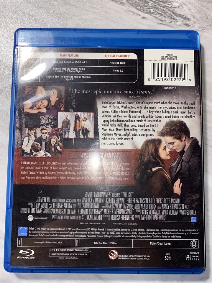 Twilight (Blu-ray, 2008) 25192022289| eBay