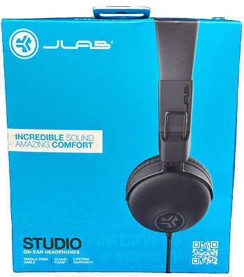 JLAB STUDIO HEADPHONES HASTUDIORBLK4, On Ear-Universal Mic-Cloud Foam ...