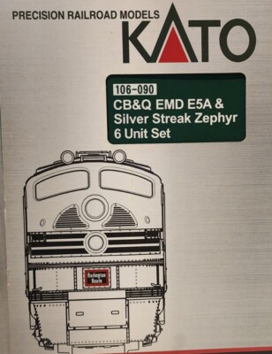 Kato N Scale 106-090 CB&Q EMD E5A & Silver Streak Zyphyr 6 Unit Set | eBay