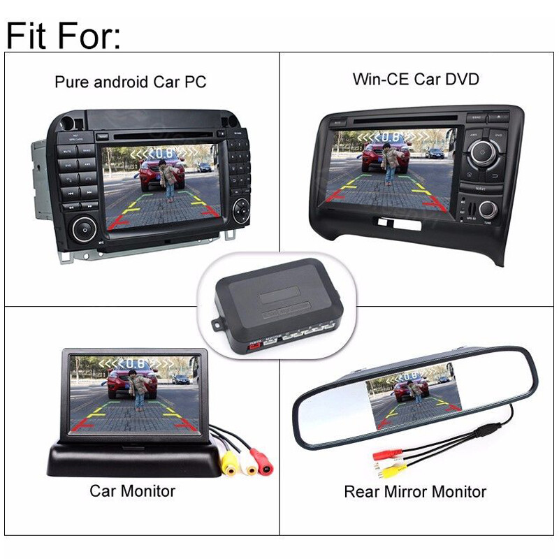 Dual Core Visible Car Video Parking Sensor Flat Reverse Radar Alarm ...