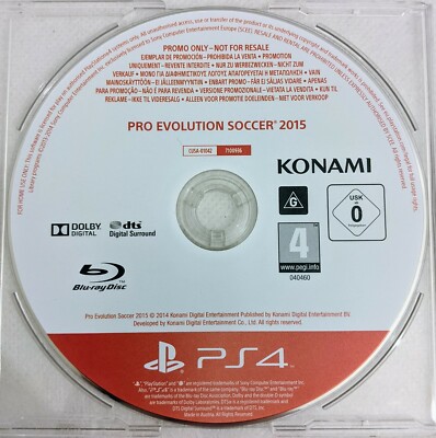 PRO EVOLUTION SOCCER 2015 PS4 PROMO GAME DISC (PES/PRO EVO/PLAYSTATION ...