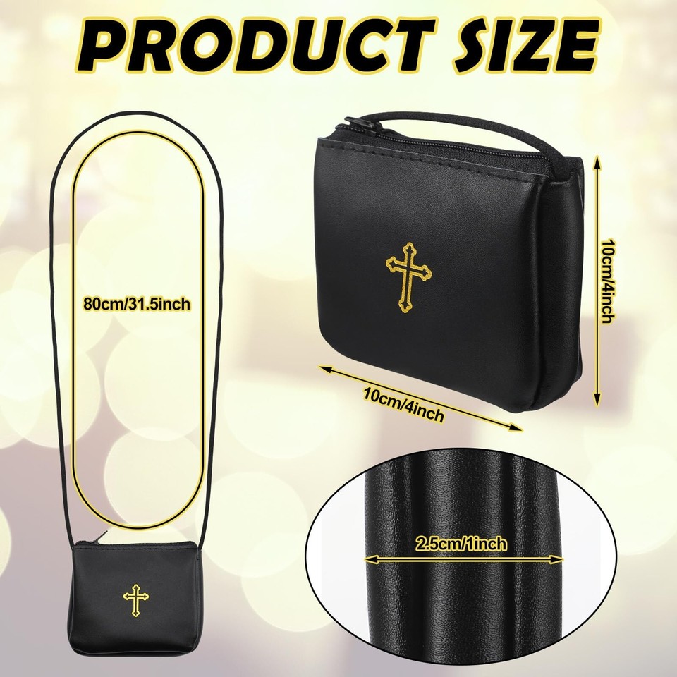 Leather Communion Burse for Pyx, Black Catholic Pyx Case with Strap for ...