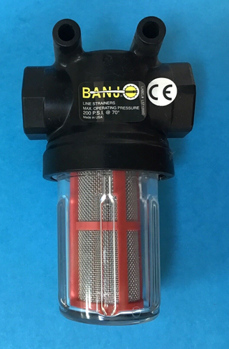 Banjo LSTM050-80C Polypropylene Inline T-Strainer 80 Mesh, 1/2" NPT ...
