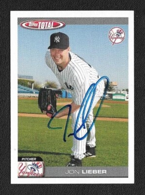 Jon Lieber Signed Autograph 2004 Topps Total New York Yankees Card #589 ...
