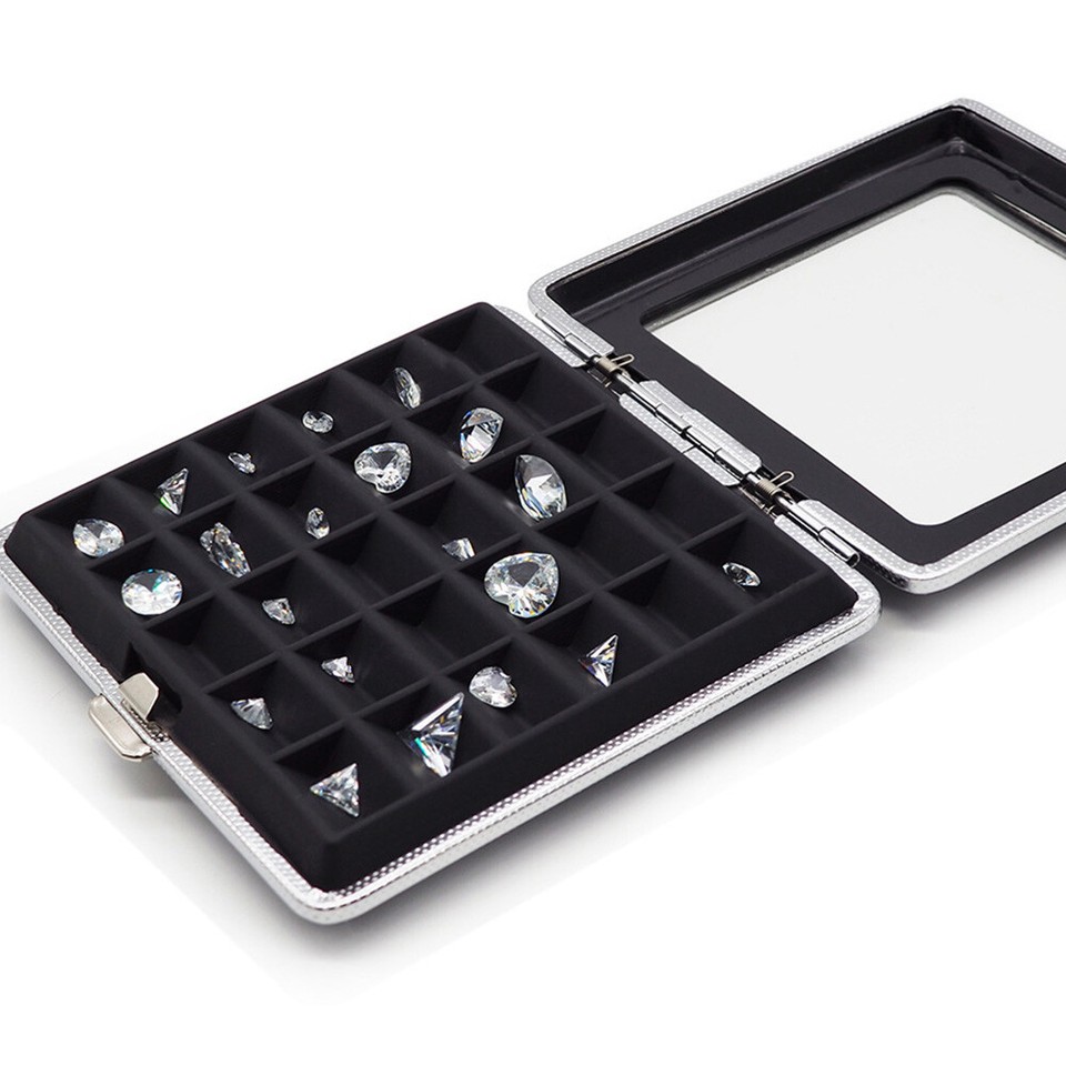 30 Grids Loose Diamond Gem Storage Box Gemstone Collection Organizer ...