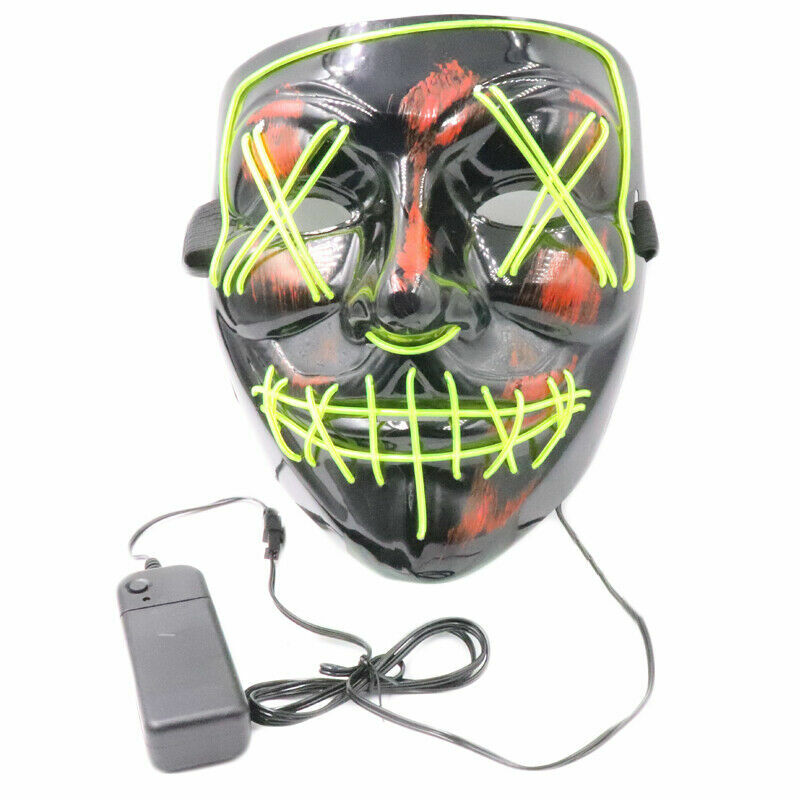 Halloween Clubbing Light Up LED Mask Costume Rave Cosplay Party Purge 3 ...