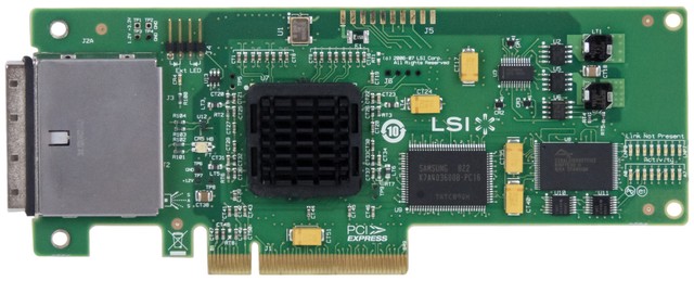 LSI Dual Sff-8088 8 Port Mini SAS PCIe External RAID Controller Card ...