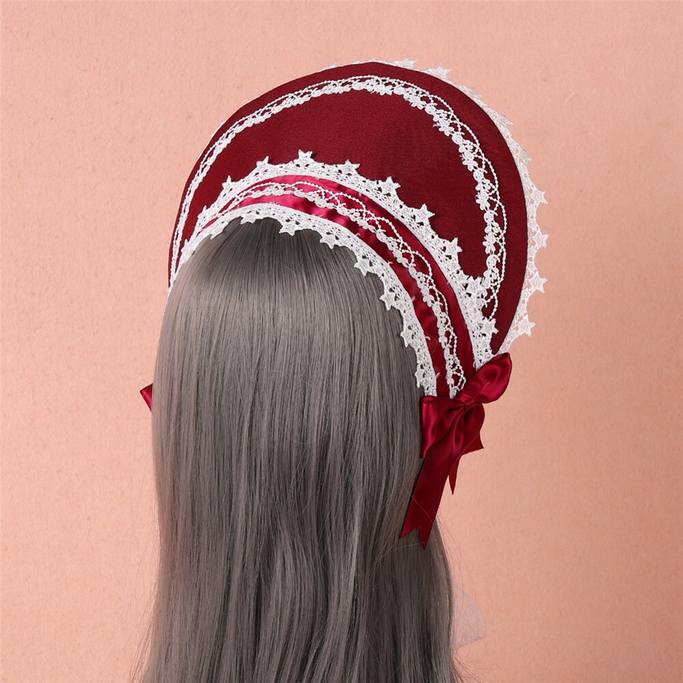 Women Gothic Bonnet Victorian Bonnet Halloween Half Bonnet for Classic ...
