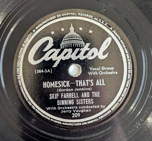 Skip Farrell - Homesick That's All 78 Rpm Capitol | eBay