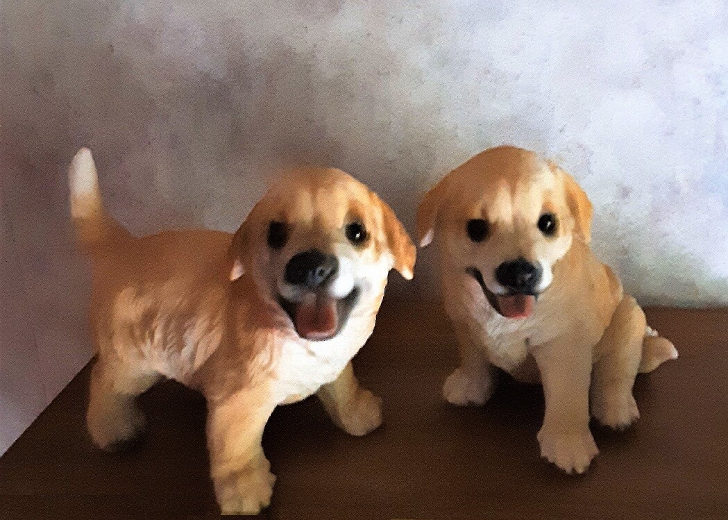 Set of 2 Labrador Dog Lab Puppy Tabletop Figurines Shelf Sitters 5"H | eBay