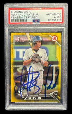 Fernando Tatis Jr Signed 2016 1st Bowman /50 Gold Autographed PSA Auto ...