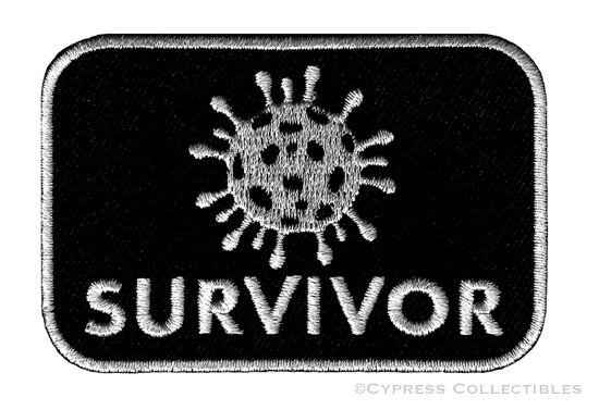 CORONA SURVIVOR iron-on PATCH embroidered FUNNY C#VID 19 PANDEMIC ...