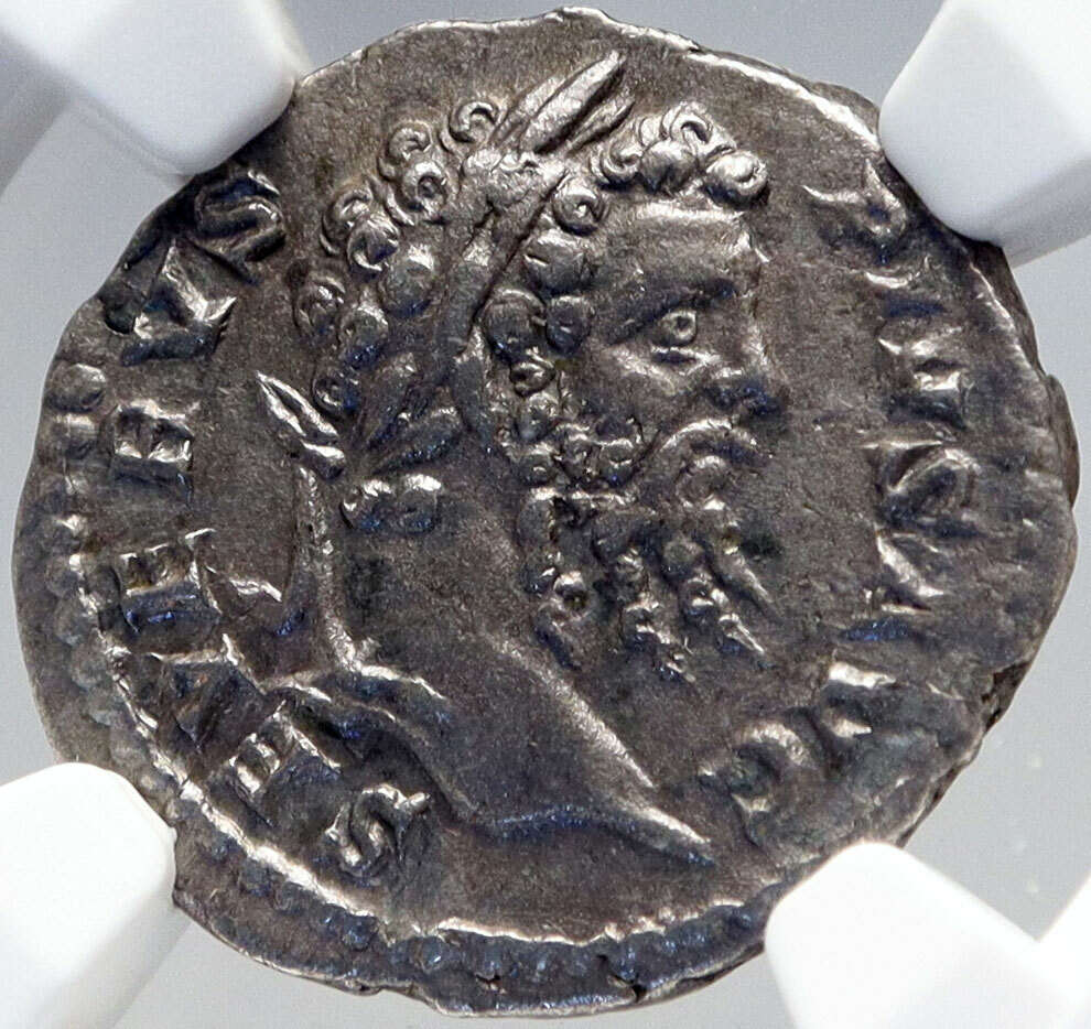 SEPTIMIUS SEVERUS at ALTAR Authentic Ancient 208AD Rome Silver Roman ...