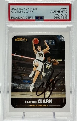 CAITLIN CLARK Signed 2021 SI for Kids #1 True Rookie Card PSA 10 ...