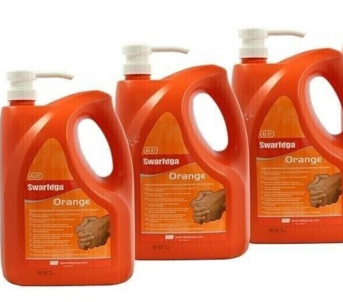 3x Deb Swarfega Orange Pump Top Heavy Duty Hand Cleaner 4L Fast ...