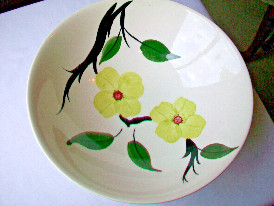 BLUE RIDGE SOUTHERN POTTERIES ROUND VEG BOWL 9"SOUTHERN DOGWOOD HAND ...