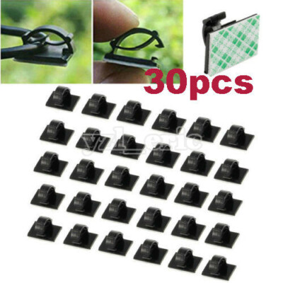 30pcs/set Self Adhesive Stick-on Cable Ties Wire Cable Base Clamp Clip ...
