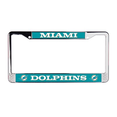 Miami Dolphins NFL 3D Polyurethane Chrome License Plate Frame for Car ...