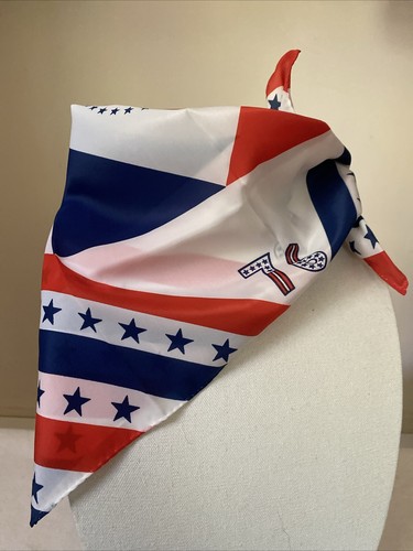 Vintage Bicentennial 1976 Patriotic Red White & Blue/ Stars Scarf | eBay