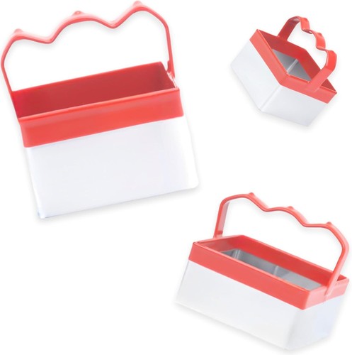 3-Piece Square Cookie Cutter Set Stainless Steel with Silicone Grip ...