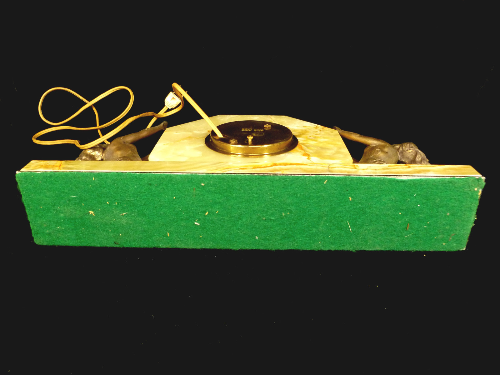 ART DECO SESSIONS ONYX MERMAID MANTEL CLOCK SET WITH GARNITURES – CIRCA ...