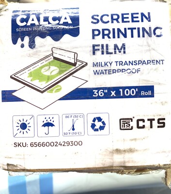 CALCA Screen Printing Film Roll 36" x 100' Inkjet Milky Transparent ...