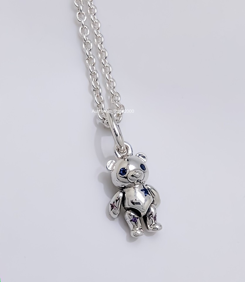New 100% Authentic PANDORA 925 Ale Blue Eyes Movable Teddy Bear Charm ...