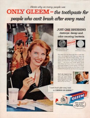 Vintage advertising print ad toothpaste GLEEM Here's why so many people ...