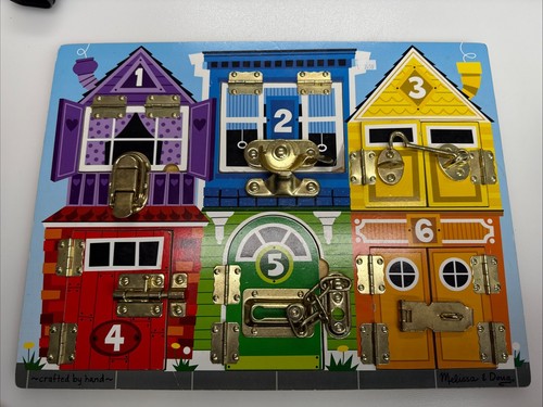 Melissa & Doug Latches Board Play and Learn Colors Numbers and Animals ...