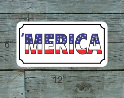 MERICA Metal Sign for 4th of July USA United States of America Flag ...
