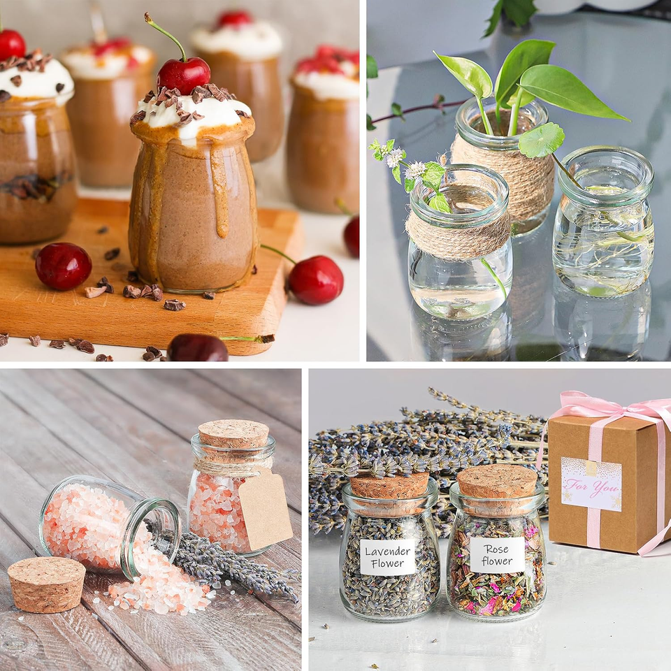 40 Pack Glass Favor Jars with Cork Lid, 3.4 Oz Small Glass Bottles for ...