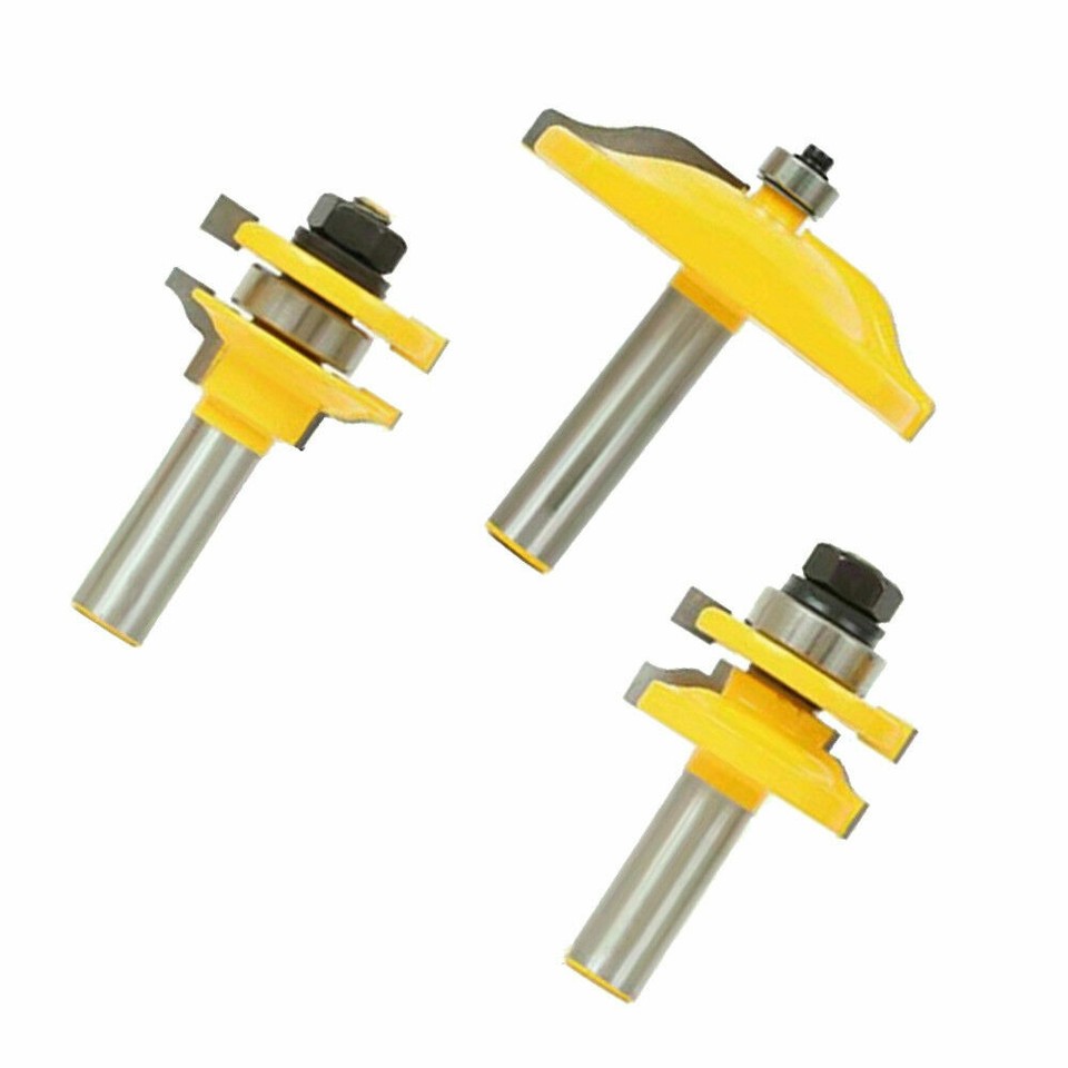 3pc 1/2"-Shank Router Bit Set Ogee Rail & Stile Raised Panel Cabinet ...