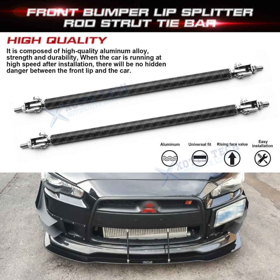 Set Sporty Bumper Front Splitter Strength Rod Strut For Jeep Land Rover ...