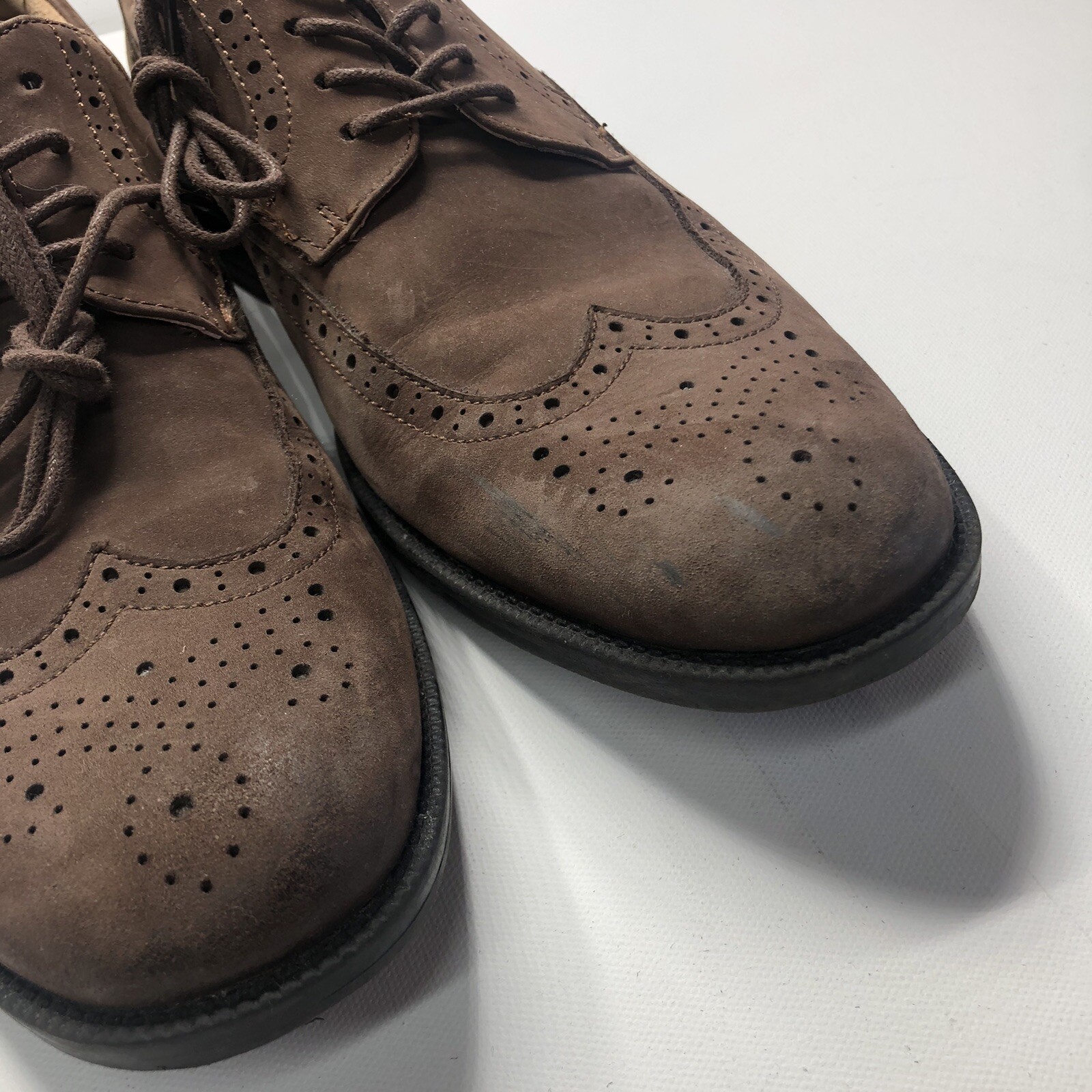 Clark’s Mens Collection Waterproof Brown Suede Wingtip Dress Shoes Size ...