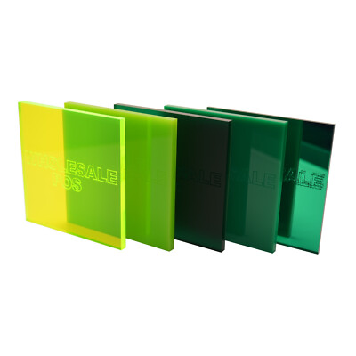 Green Colour, Tinted & Mirror Acrylic Perspex® Plastic Sheets 3mm & 5mm ...
