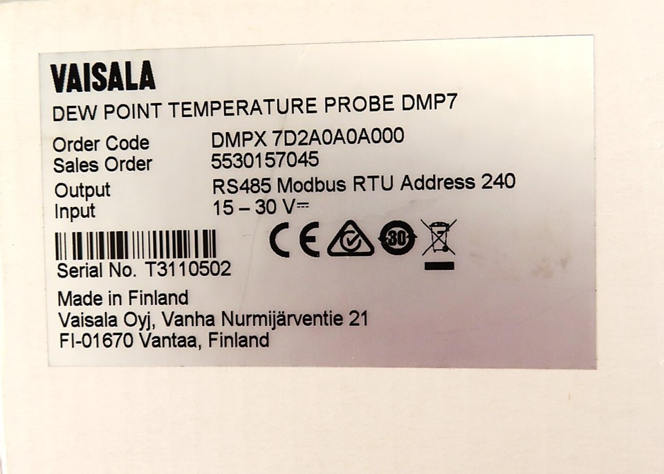 Vaisala DMP7 DMPX 7D2A0A000 Dew Point Temperature Probe NEW IN BOX | eBay