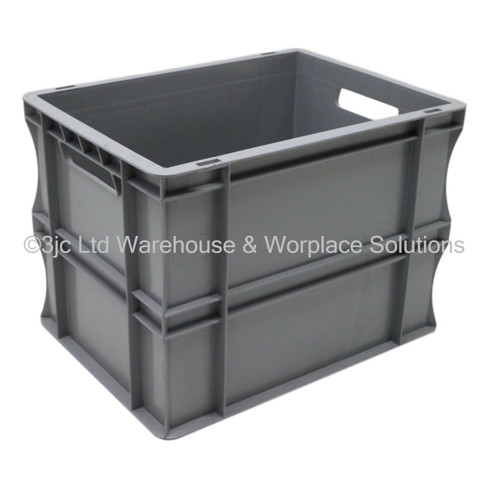 25 Litre Very Strong Grey Plastic Euro Parts Storage Container Boxes ...