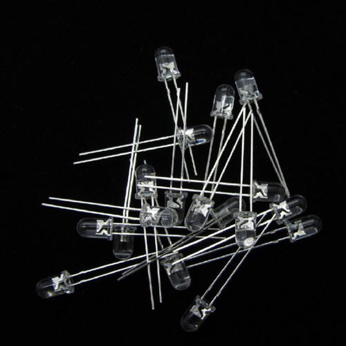 1000 × 5mm White Round Head LED Light Lamp Water Clear Lens Long Legs ...