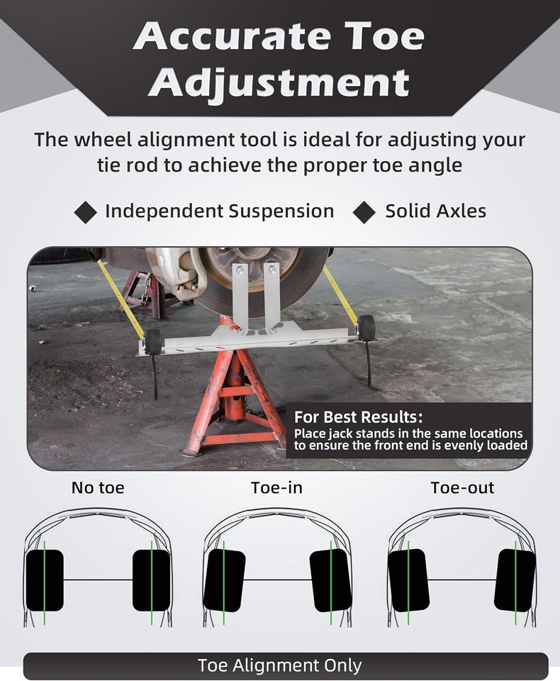 Upgraded Wheel Alignment Tool, Toe Alignment Tool Plates with Extension ...