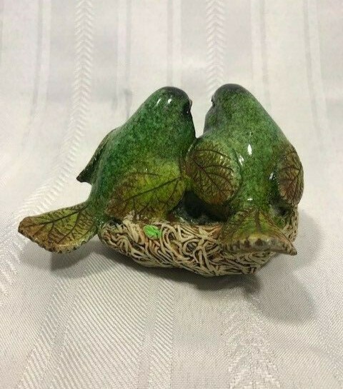 TII Collections Ceramic Figurines Two Birds in the Nest ,3" Tall. | eBay