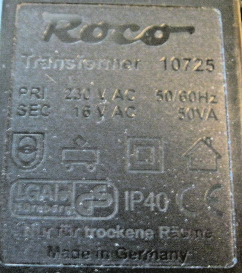 Roco 10725 Transformateur Transform Éprouvé Données Techniques Image 2 ...