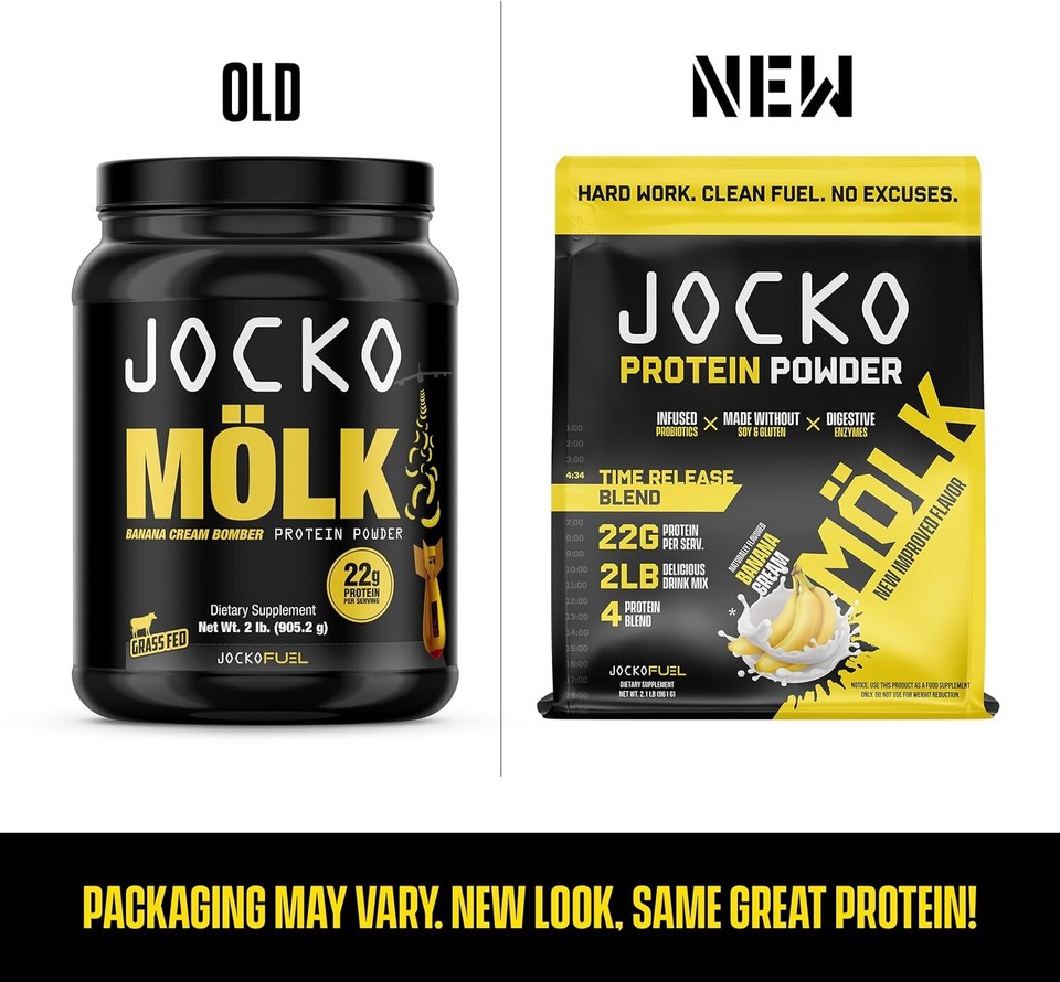 Jocko MOLK Whey Casein Protein Blend Powder 22g Protein 2LB Bags ALL ...