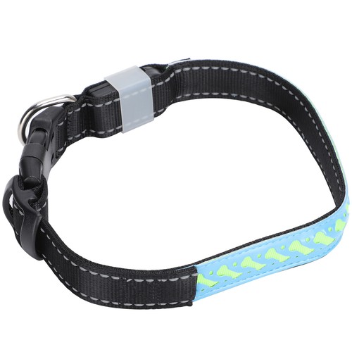 Dog Safety Collars Carved PU Leather Pet LED Collar For Daily Night Use ...